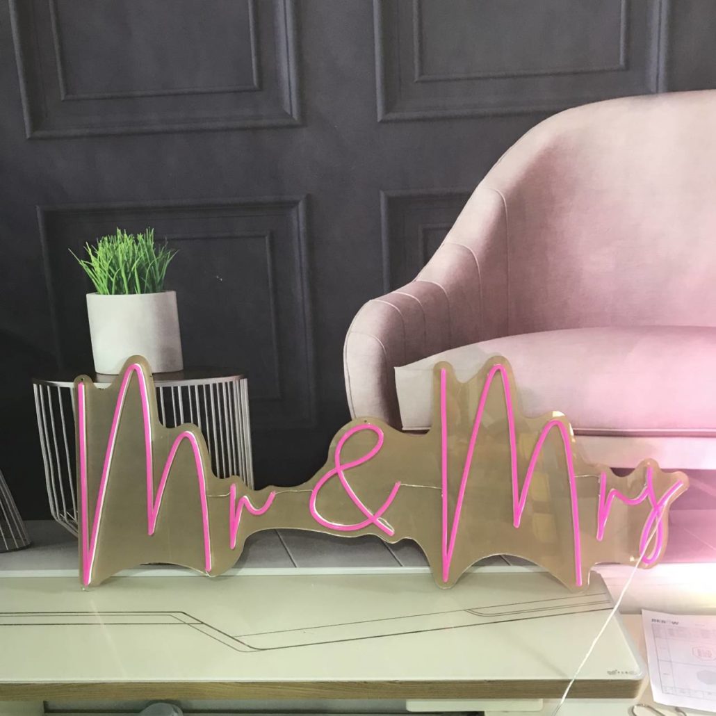 Neon Mr & Mrs Sign - South West Letter Lights